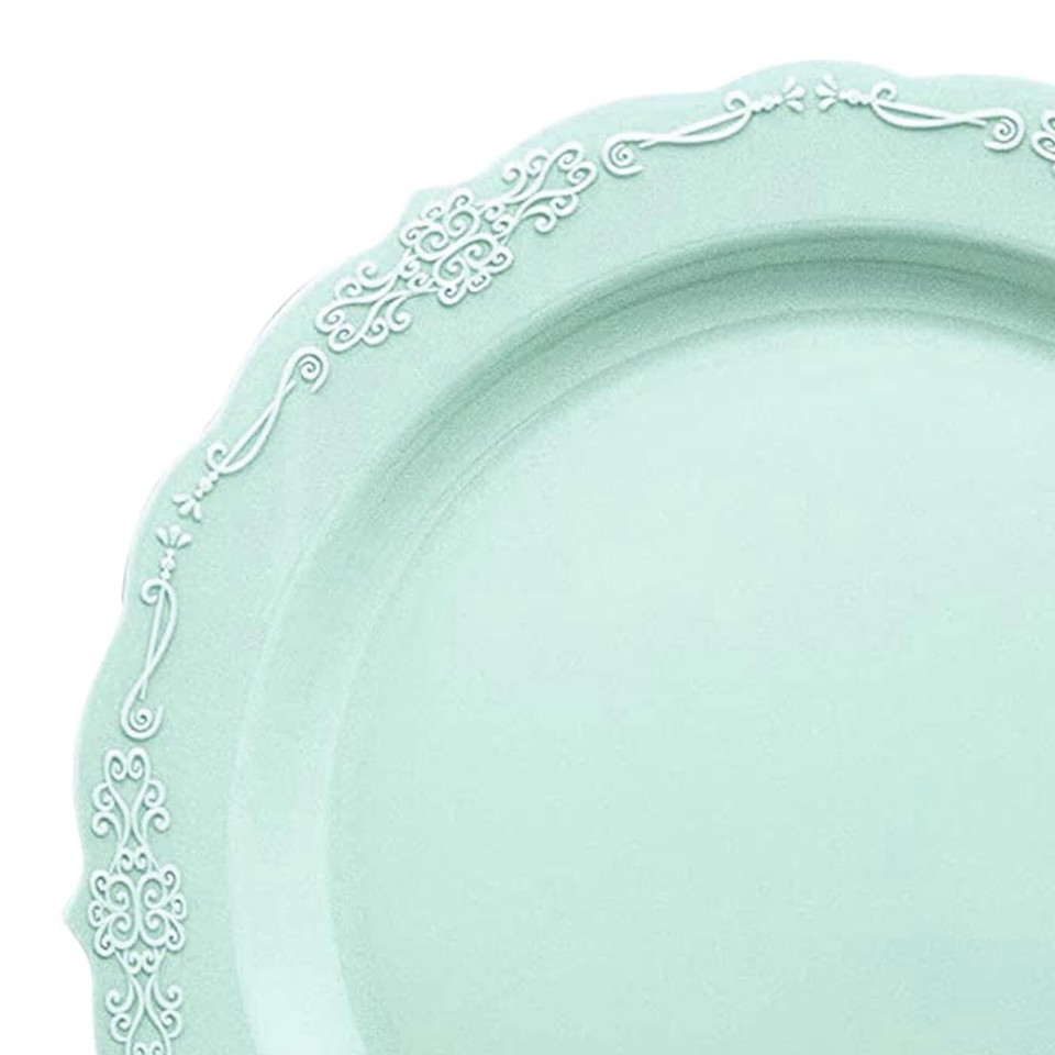 Elegant Vintage Disposable Plastic Plates Wedding Party Value Sets 120 ...