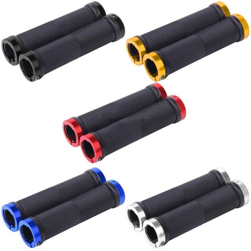 Lock-On Bike Grips - MTB BMX Mountain Cycle - Red Black Blue White Gold ...