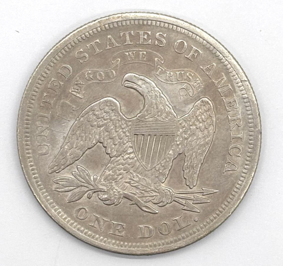 1871 Silver Liberty Seated One Dollar - Sharp Strike, Very Nice Coin ...