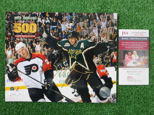MIKE MODANO SIGNED 8x10 DALLAS STARS 500 Career Goal PHOTO JSA COA | eBay