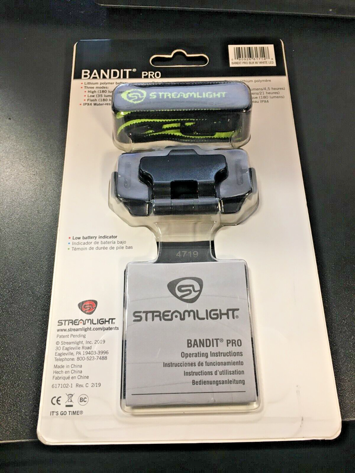 Streamlight 61714 Bandit ProUSB Rechargeable Headlamp BLACK | eBay