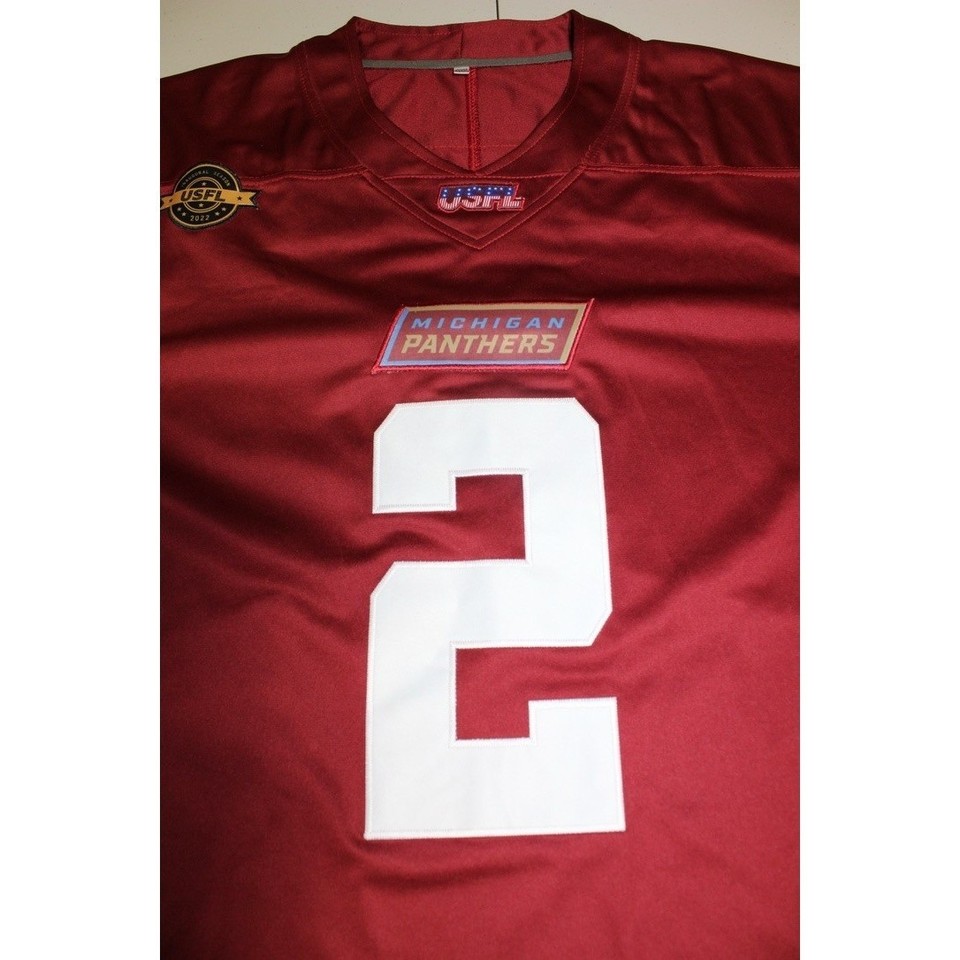 USFL Football Michigan Panthers Shea Patterson #2 Sewn Jersey 3XL Red ...