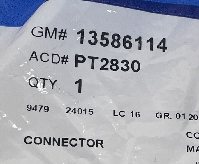 Genuine GM 2-wire Pigtail Connector 13586114 ACD# PT2830 **NEW SEALED ...