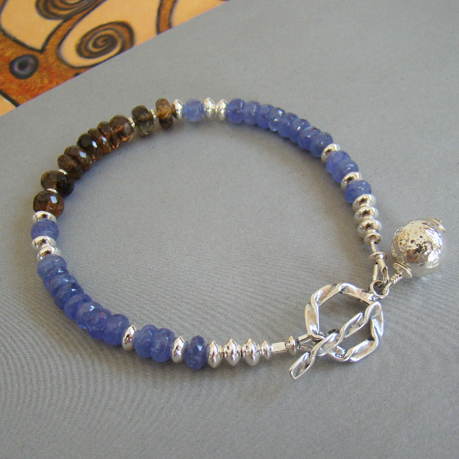 U&C Sundance Natural Tanzanite & Andalusite .925 Sterling Silver Toggle ...
