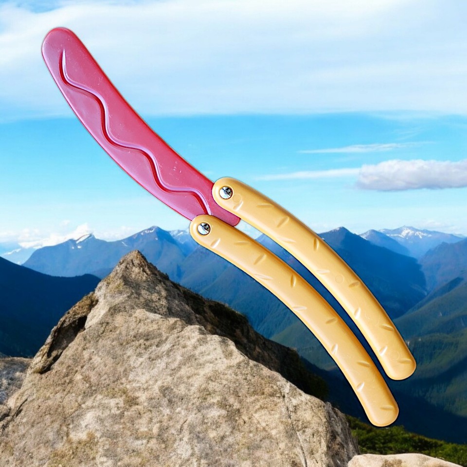 🌭 Tactical Glizzy - Hot Dog - Plastic Butterfly Knife - Fidget Toy EDC ...