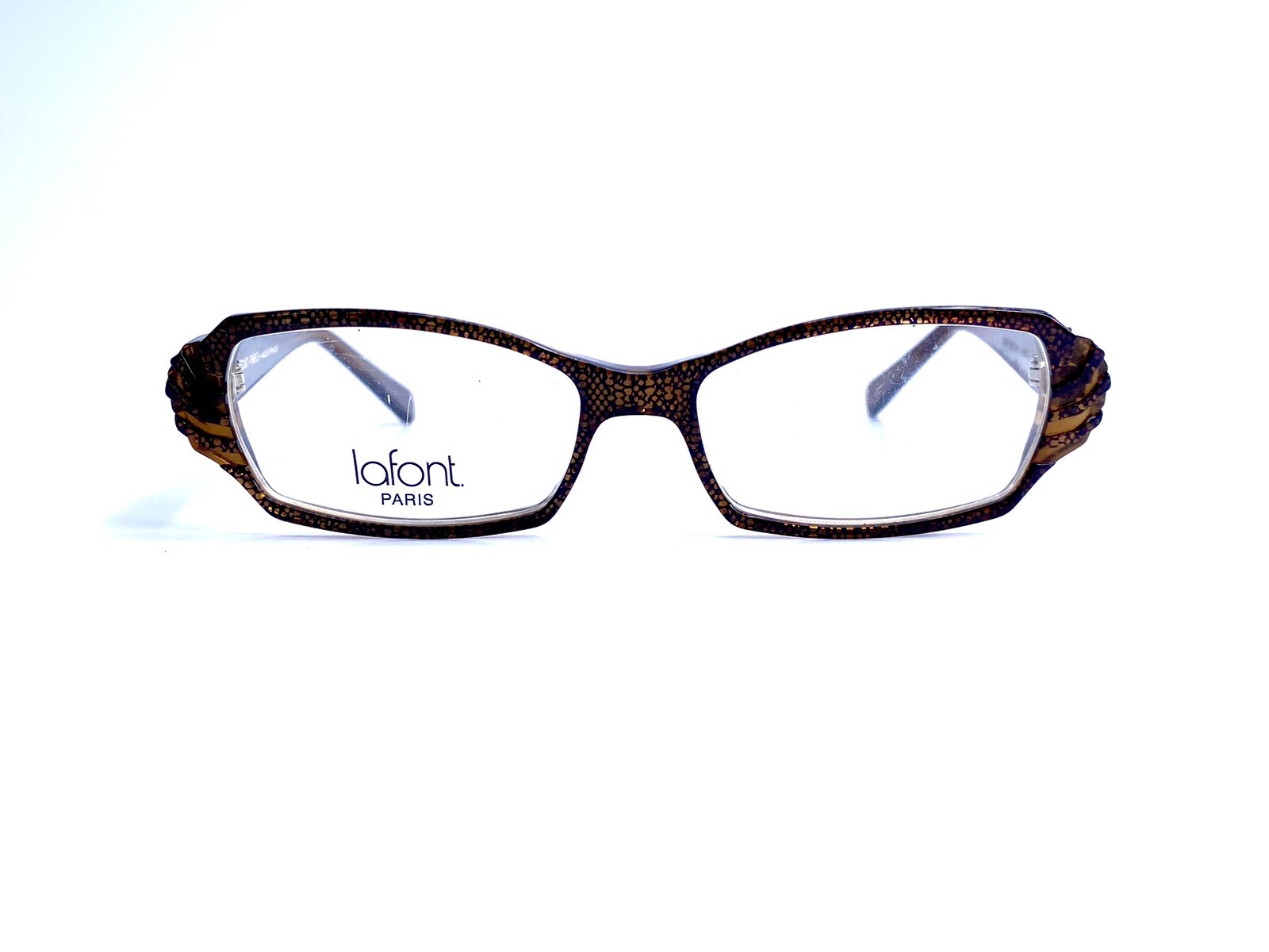 New Jean Lafont Brown Art Deco Retro Cat Eye Glasses France Ispahan 49 ...