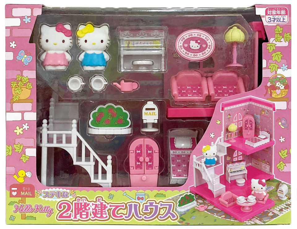 Hello Kitty Doll House Sanrio Lovely two-story house Toy Doll ...