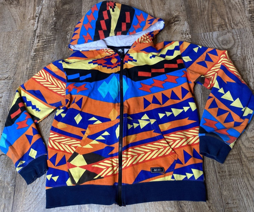 Neff Boys Youth Large Zip Up Hoodie Colorful Geometric | eBay