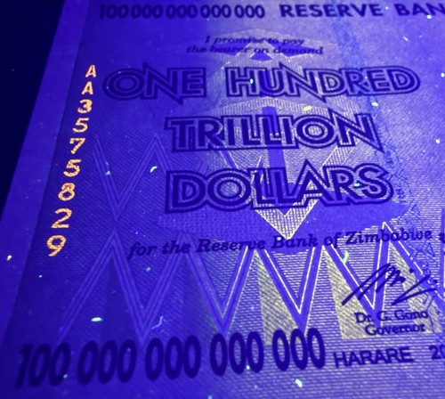 5x 100 TRILLION DOLLARS 100% ORIGINAL ZIMBABWE 2008 AA SERIES P91 Micro ...