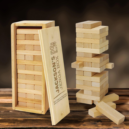 Personalised Wooden Jenga Block, Tumbling Tower Game Box | eBay