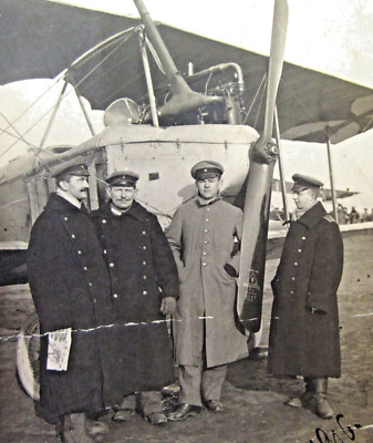 WWI German Pilot Airplane Group Photo Fliegertruppen Soldiers Feldpost ...