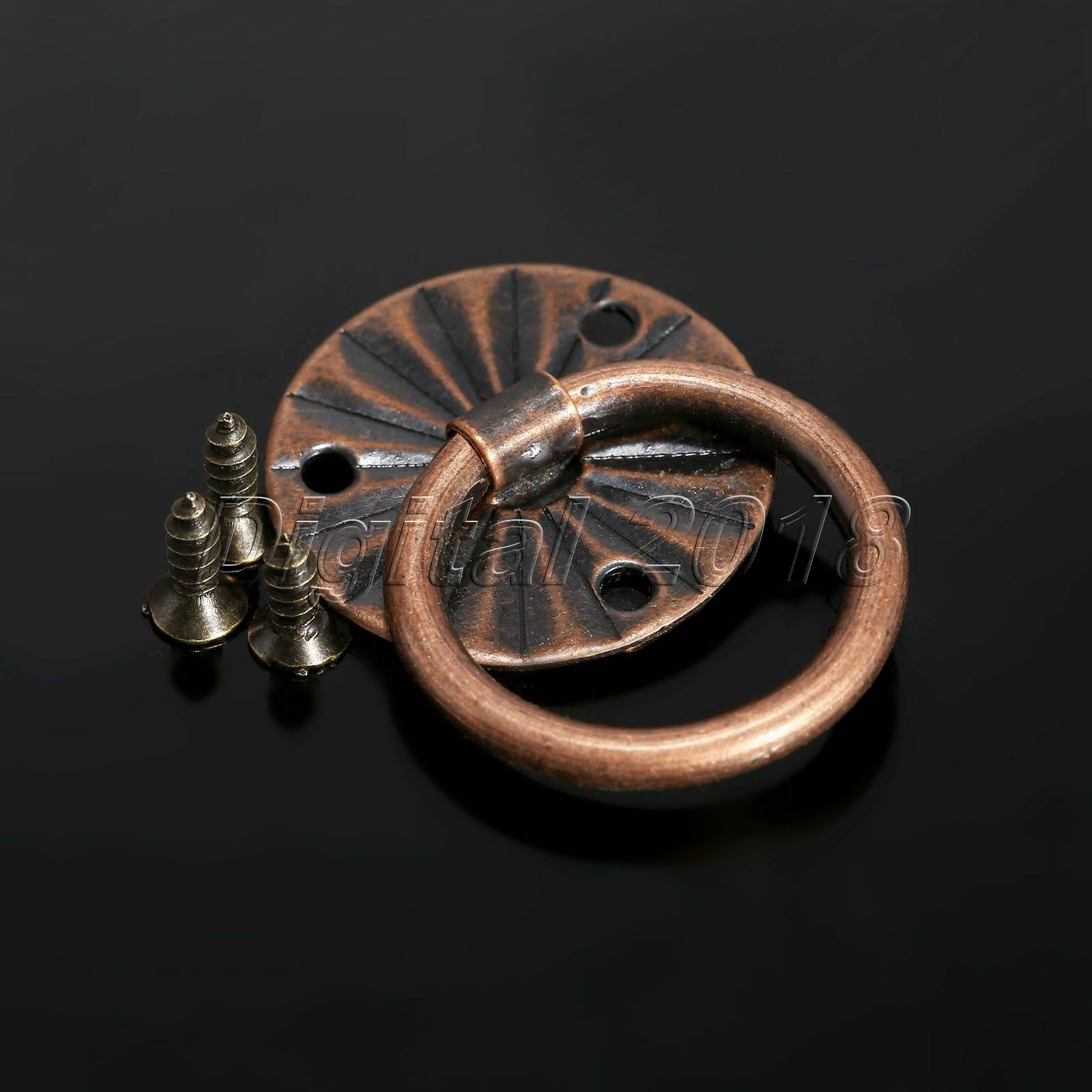 12Pcs Antique Brass Jewelry Box Cabinet Drawer Drop Ring Pull Handle ...
