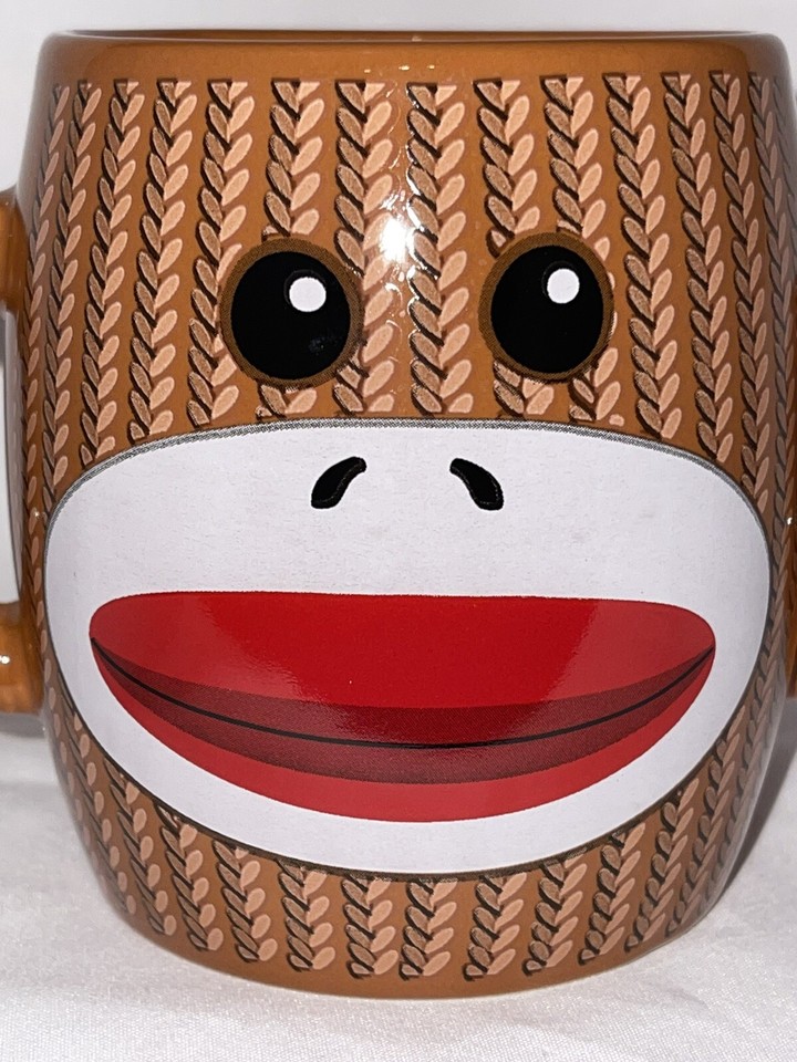 Brown SOCK MONKEY Cup Mug By Galerie 2 Handles | eBay