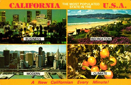 California The Most Populated State In The USA Postcard | eBay