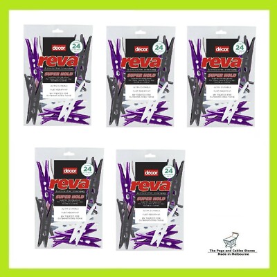 Bulk 5 Packs x 24 Pcs Original Reva "Super Hold" Heavy duty clothes ...