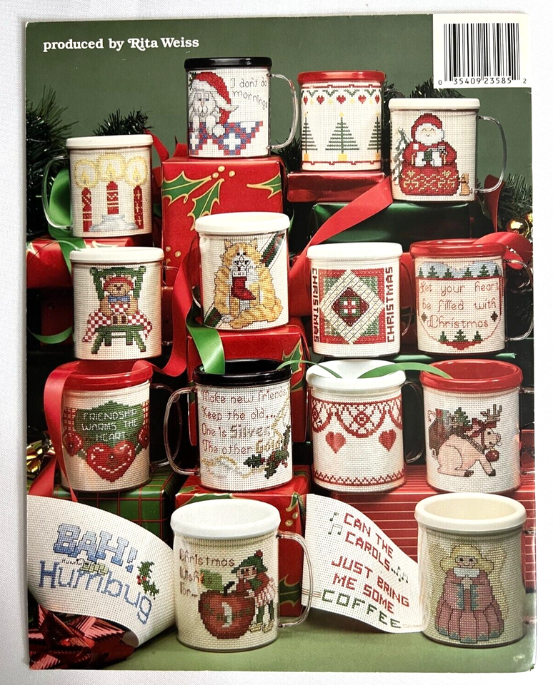 Cross Stitch Pattern Books Merry Mugs & Christmas Mugs Snowman Teddy ...