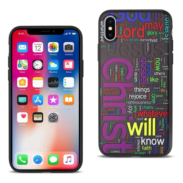 REIKO iPhone X Design TPU Case With Vibrant Word Cloud Jesus Letters ...