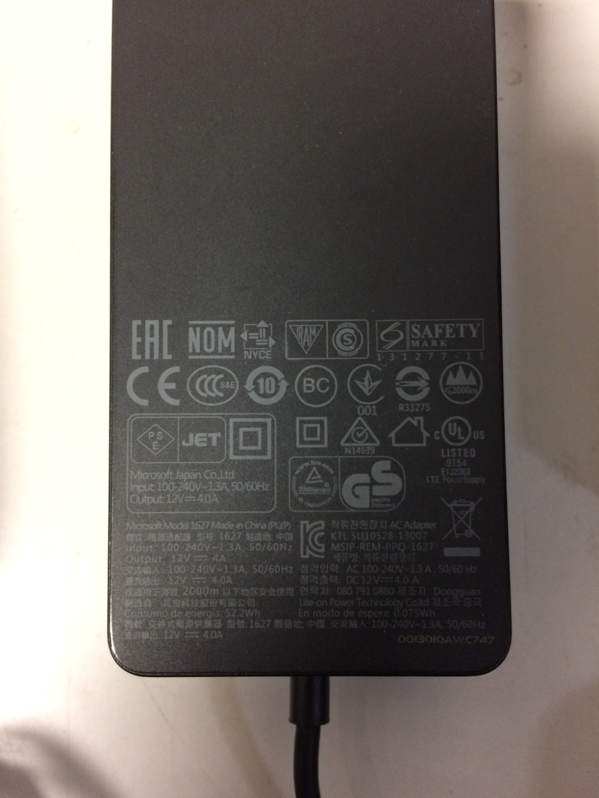 LOT of 20 OEM Microsoft Power Adapter 1627 (12v 4a) for Surface Pro 3 ...