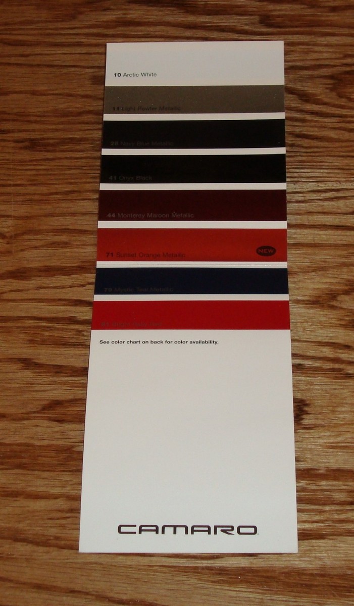 2001 Chevy Camaro Paint Colors Chart Pdf - Infoupdate.org