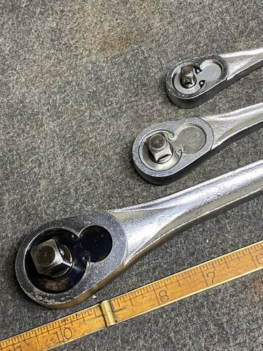 Vintage Craftsman 3 Pc Ratchet Set 1/4, 3/8 And 1/2” Dr Push Button ...