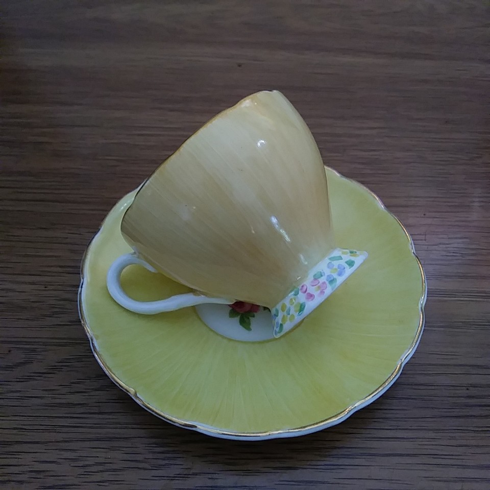 Vintage Foley China Teacup & Saucer English bone china yellow with ...