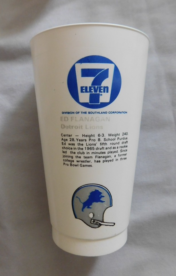 Ed Flanagan Detroit Lions 7-11 Slurpee Cup 1972 | eBay