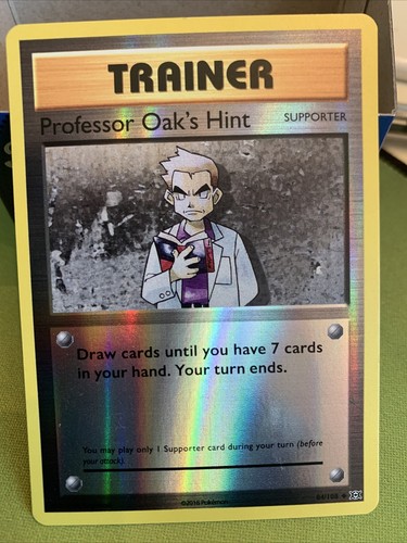 Professor Oak's Hint 2016 XY Evolutions Pokémon 84/108 Reverse Holo TCG ...