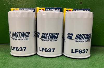 Hastings LF637 3 Pk. Oil Filters WIX 57045 57502 Baldwin B7444 New ...