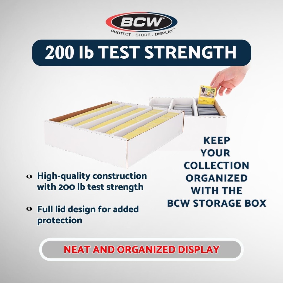 BCW 5000 Count Card Box Baseball Trading Card Storage Box Full Lid ...