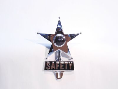 Light Up Blue Dot Vintage Style Safety Star License Plate Ornament Hot ...