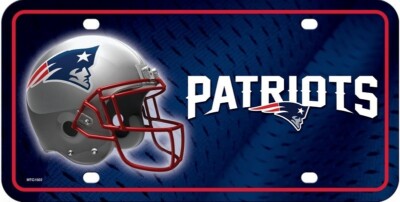 NEW ENGLAND PATRIOTS EMBOSSED OFFICIALLY LICENSED NFL METAL LICENSE ...
