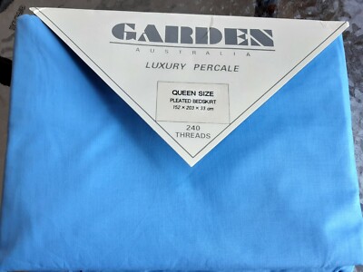 Queen"PeriwinkleBlue -Poly/Cotton 240thread per 10cm2" Percale Box ...
