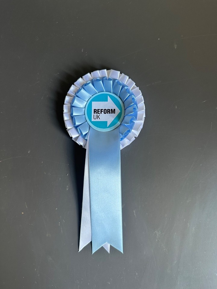 Election Rosettes Reform UK Party with Reform UK logo Pin Backed | eBay UK