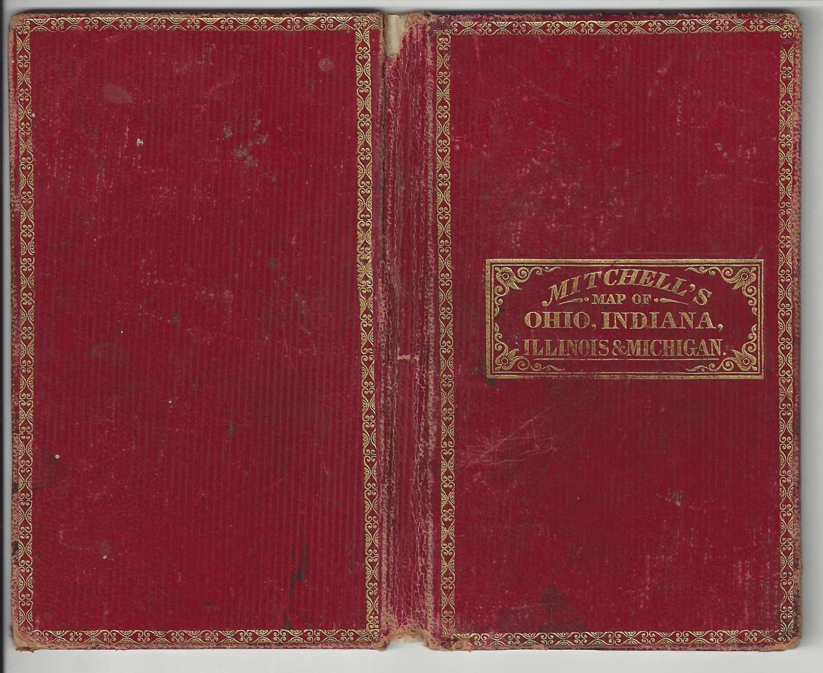 Vintage Pocket Map 1834 Augustus Mitchell Ohio, Indiana, Illinois and ...