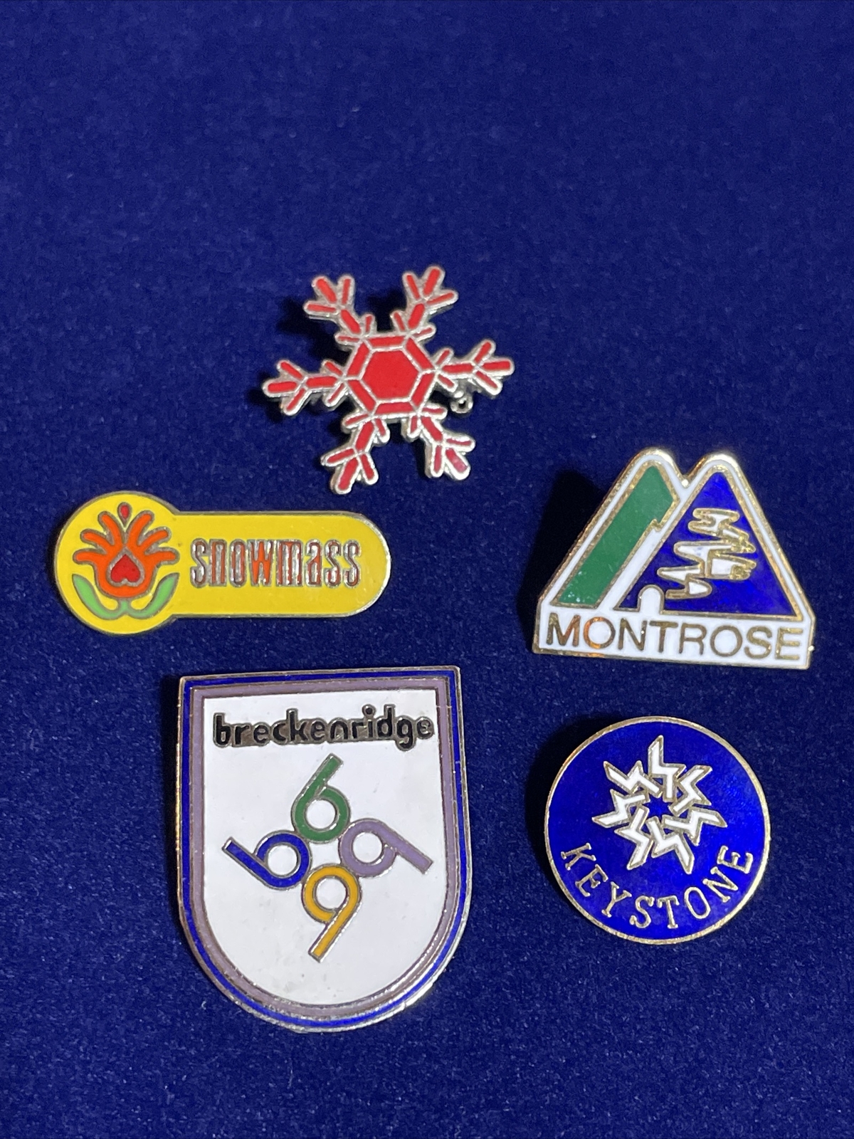 Lot of 5 Vintage Colorado Enamel Ski Pins Snowmass Keystone ...