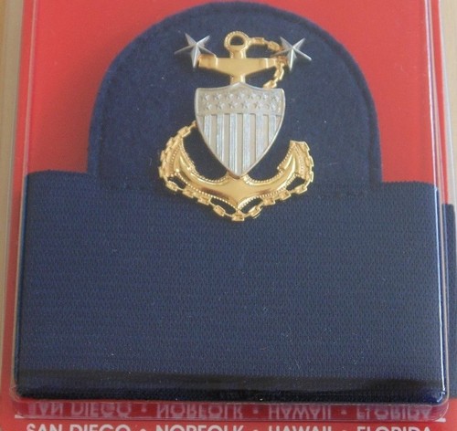 USCG US COAST GUARD MCPO CHIEF PETTY OFFICER COMBINATION CAP BADGE HAT ...