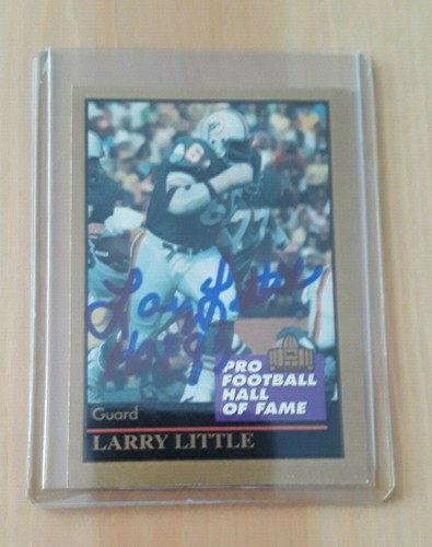 Larry Little Autograph Miami Dolphins 1993 ENOR Pro Football HOF Card ...