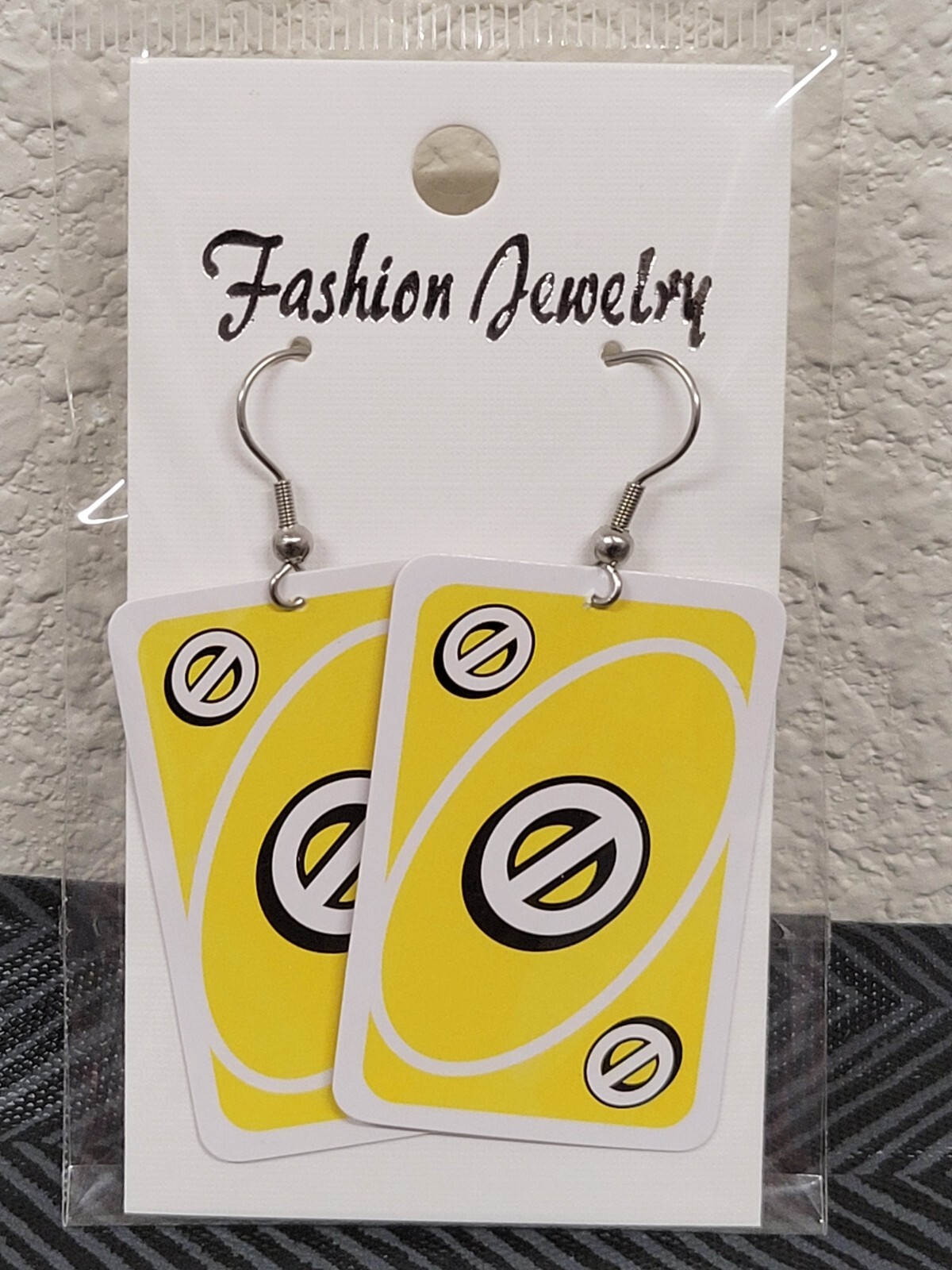 Yellow Skip Uno Card Game Earrings w/Stainless Steel Hook - Jewelry 2 ...