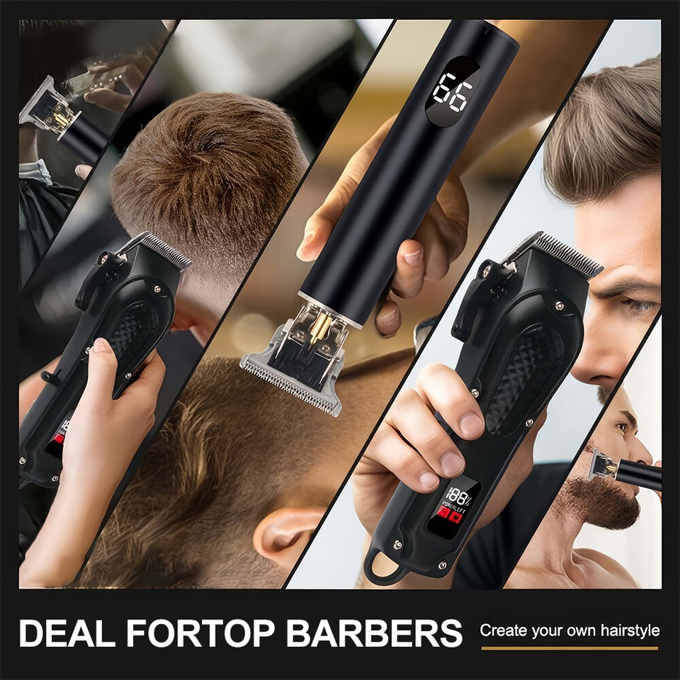 Professional Hair Cut Machine Barber Salon Cutting Trimmer Clipper Kit ...
