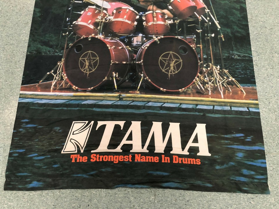 Neil Peart Tama RUSH Promotional Hanging Cloth Banner 1982 with top ...