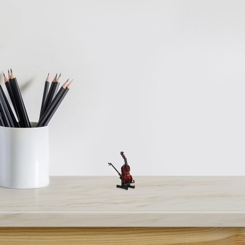 Miniature Figurines Tiny Violin Keychain Bow Toy Musical Instrument ...