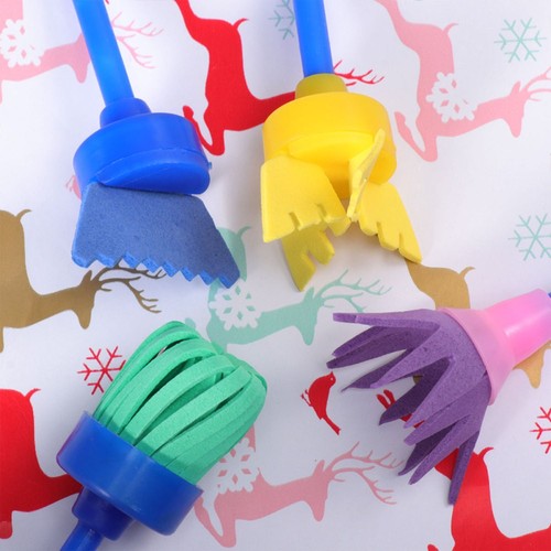 8 Pcs Drawing Tools Mini Paint Roller Kit Sticks for Children Sponge ...