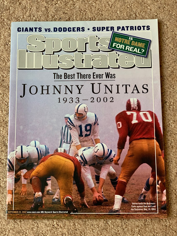 Sports Illustrated Sept 23, 2002 Johnny Unitas 1933-2002 Memorial Issue ...