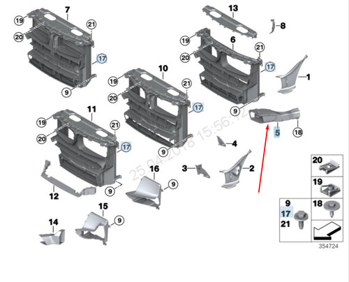NEW BMW X5 F15 FRONT LEFT BRAKE AIR DUCT 51747343803 7343803 2015 OEM ...