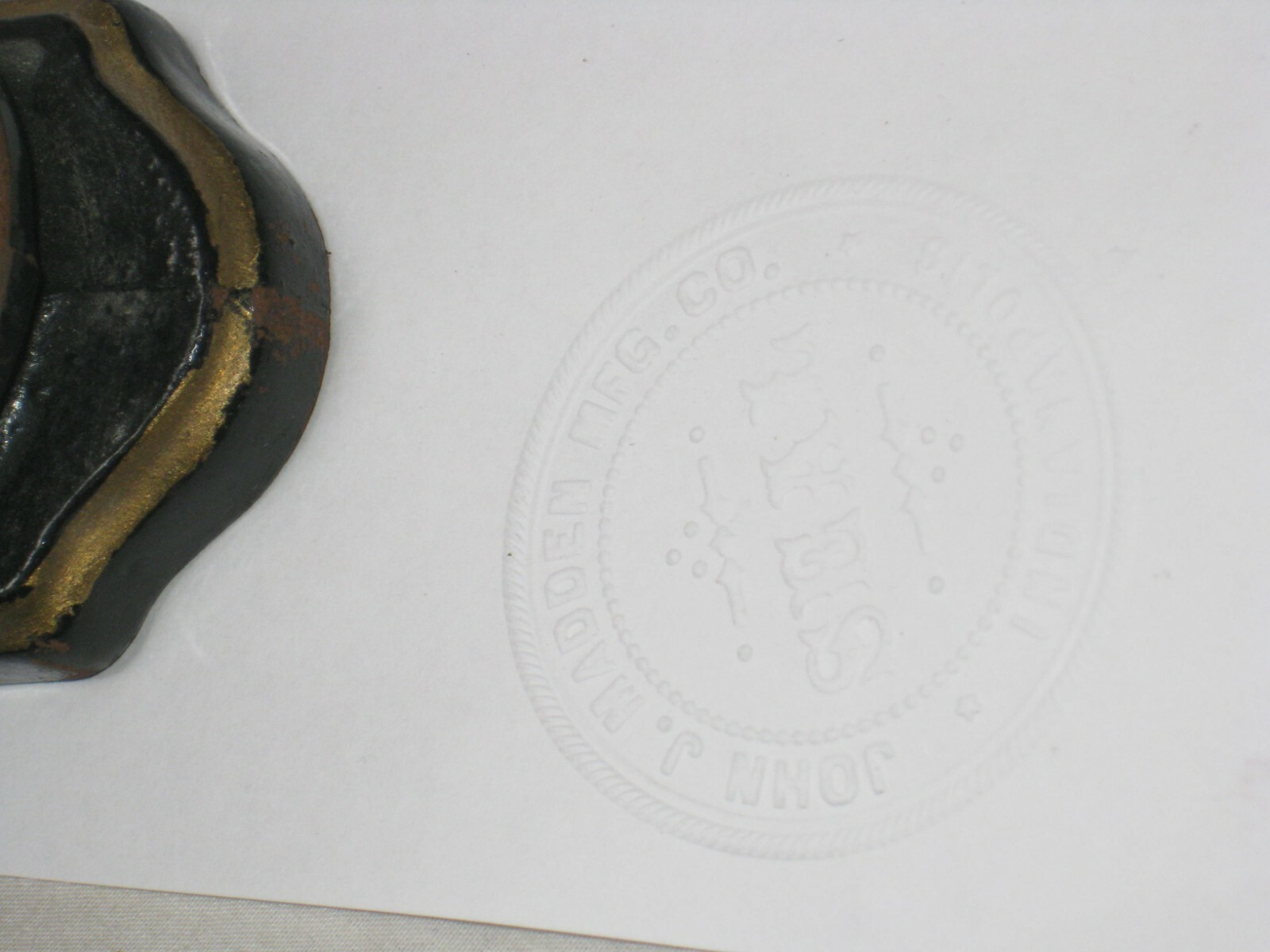 antique manual seal stamp press sealer old cast iron hand embosser GEO ...