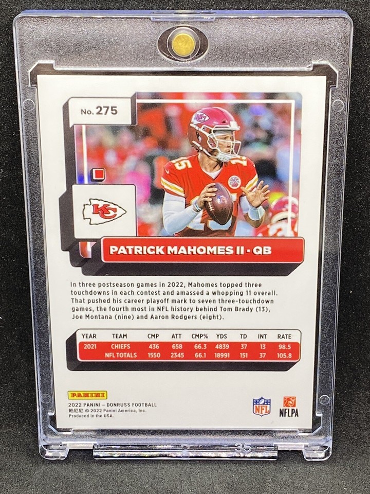 Patrick Mahomes RARE GOLD REFRACTOR INVESTMENT CARD SSP PANINI CHIEFS ...