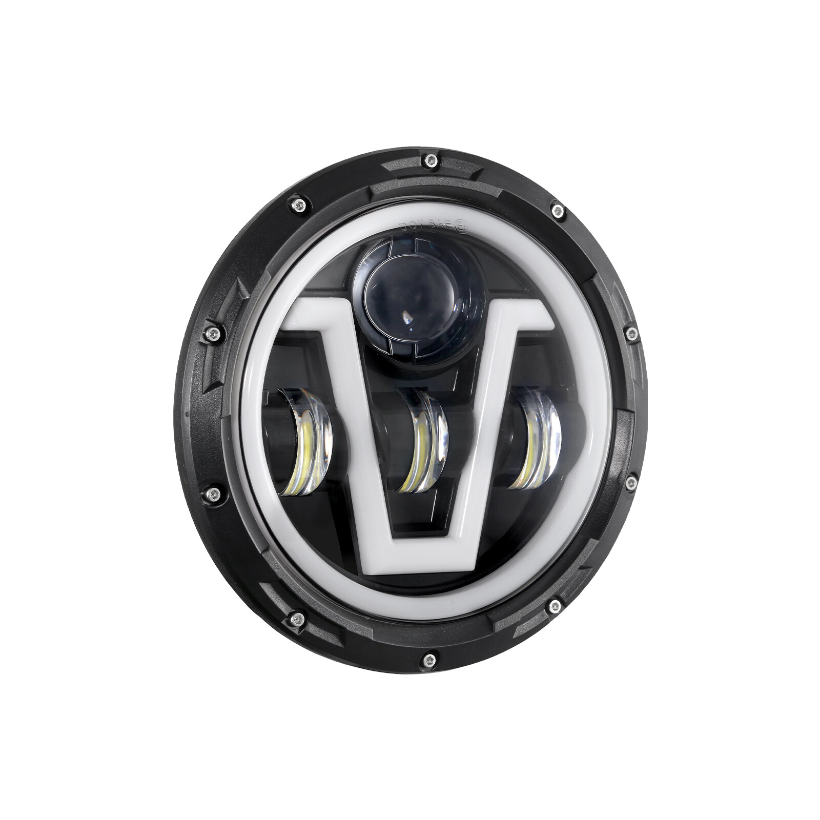 For Suzuki Samurai 1986-1995 Pair 7" LED Headlight Hi-Lo DRL Angel Eyes ...