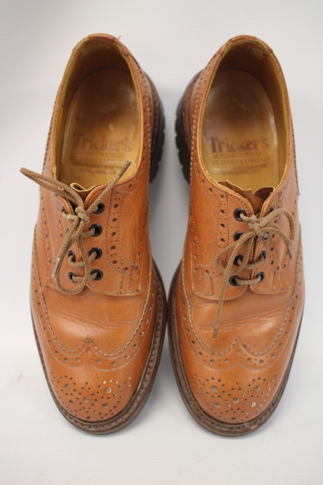 Men's TRICKERS Light Tan Leather Brogues Handcrafted English Shoes UK 9 ...