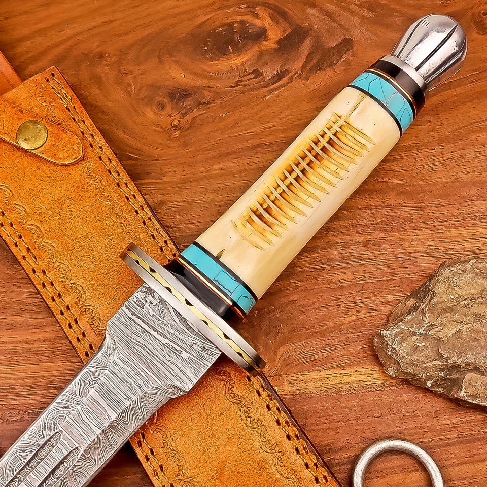 Handmade Damascus Steel blade Sharp Double Edge Sword KNIFE ...