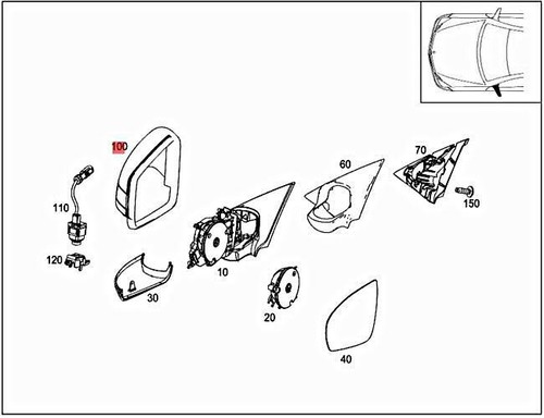 Genuine MERCEDES BBDC A207 Cover mirror housing 21281067009197 | eBay